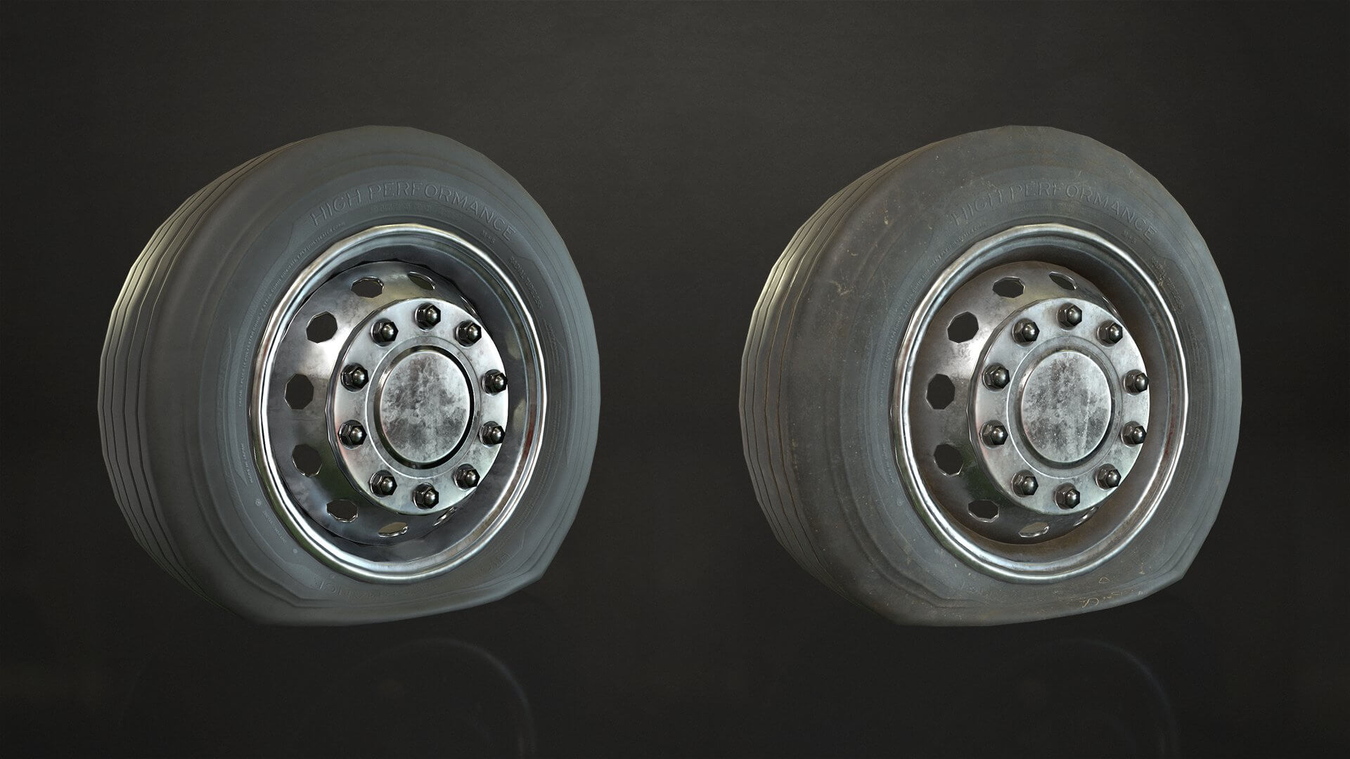 Truck Wheels Rims and Tires - 3D Model by MSWoodvine