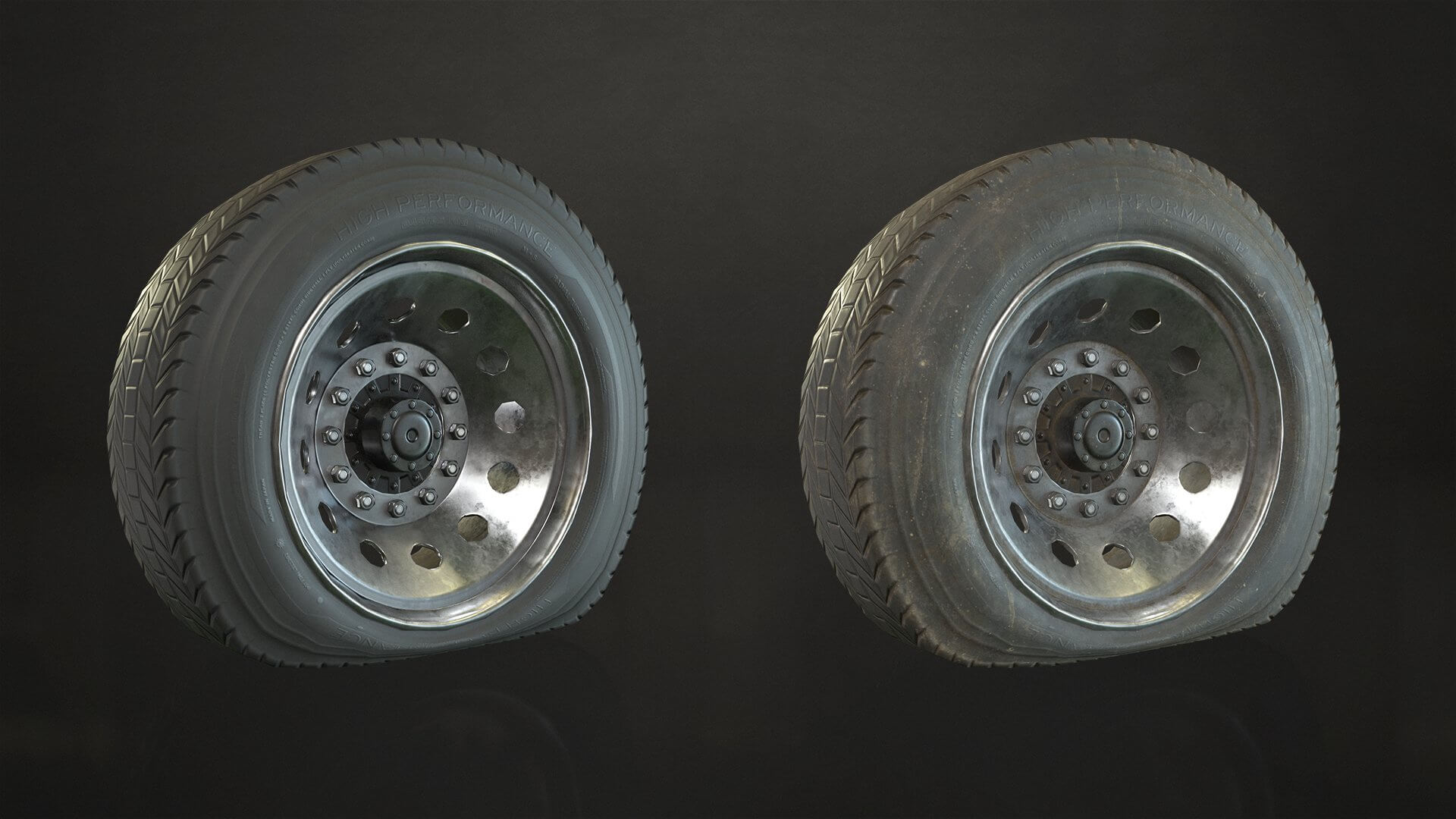 Truck Wheels Rims and Tires - 3D Model by MSWoodvine