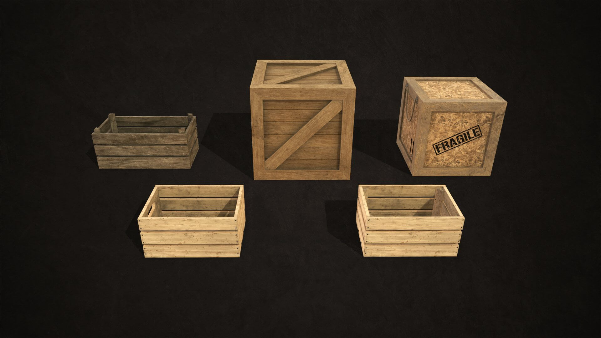 Wooden Crates - 3D Model by MSWoodvine