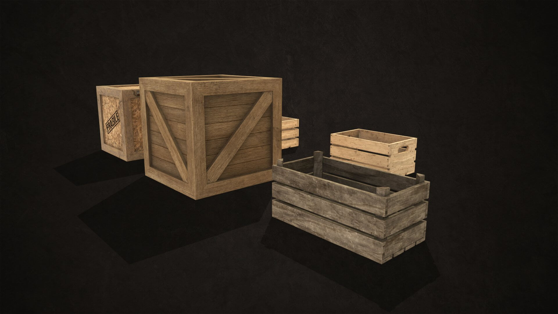 Wooden Crates - 3D Model by MSWoodvine