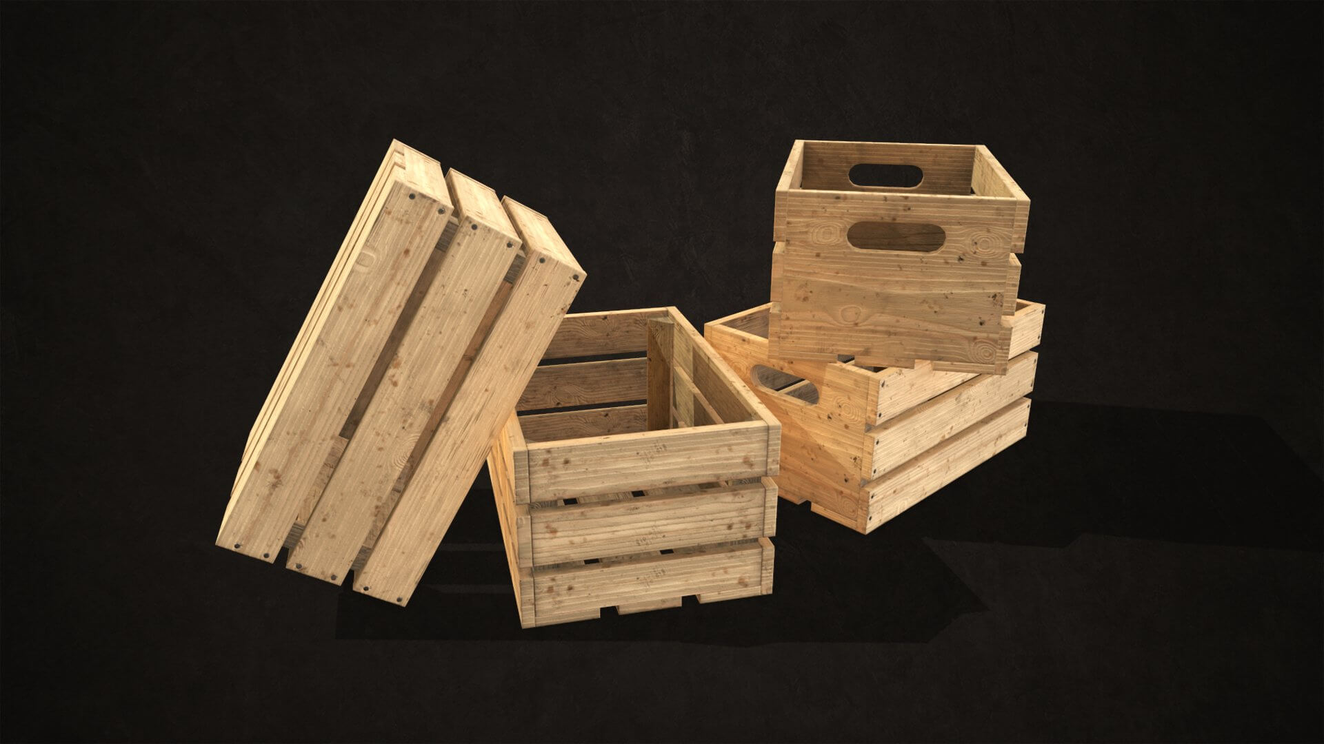 Wooden Crates - 3D Model by MSWoodvine