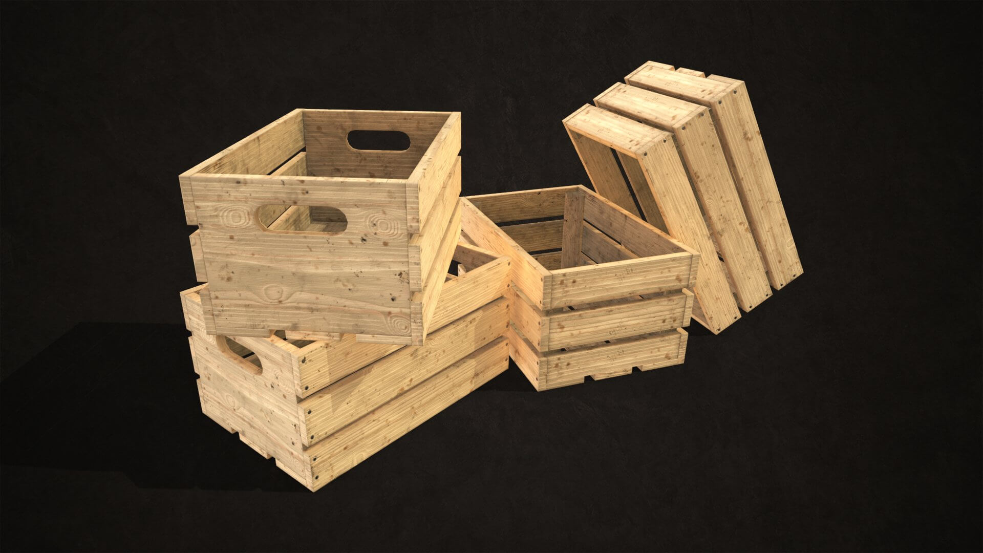 Wooden Crates - 3D Model by MSWoodvine