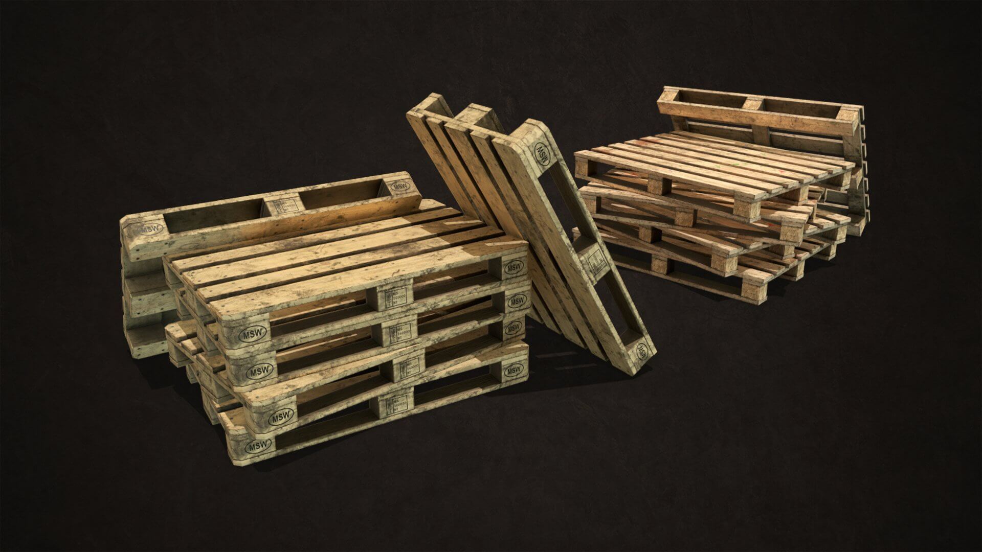 Wooden Pallets - 3D Model by MSWoodvine