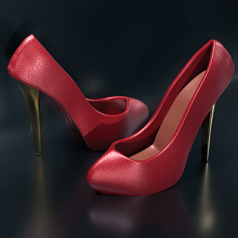Women Letter Shoes Red 3D Render, Digital Art by mu87