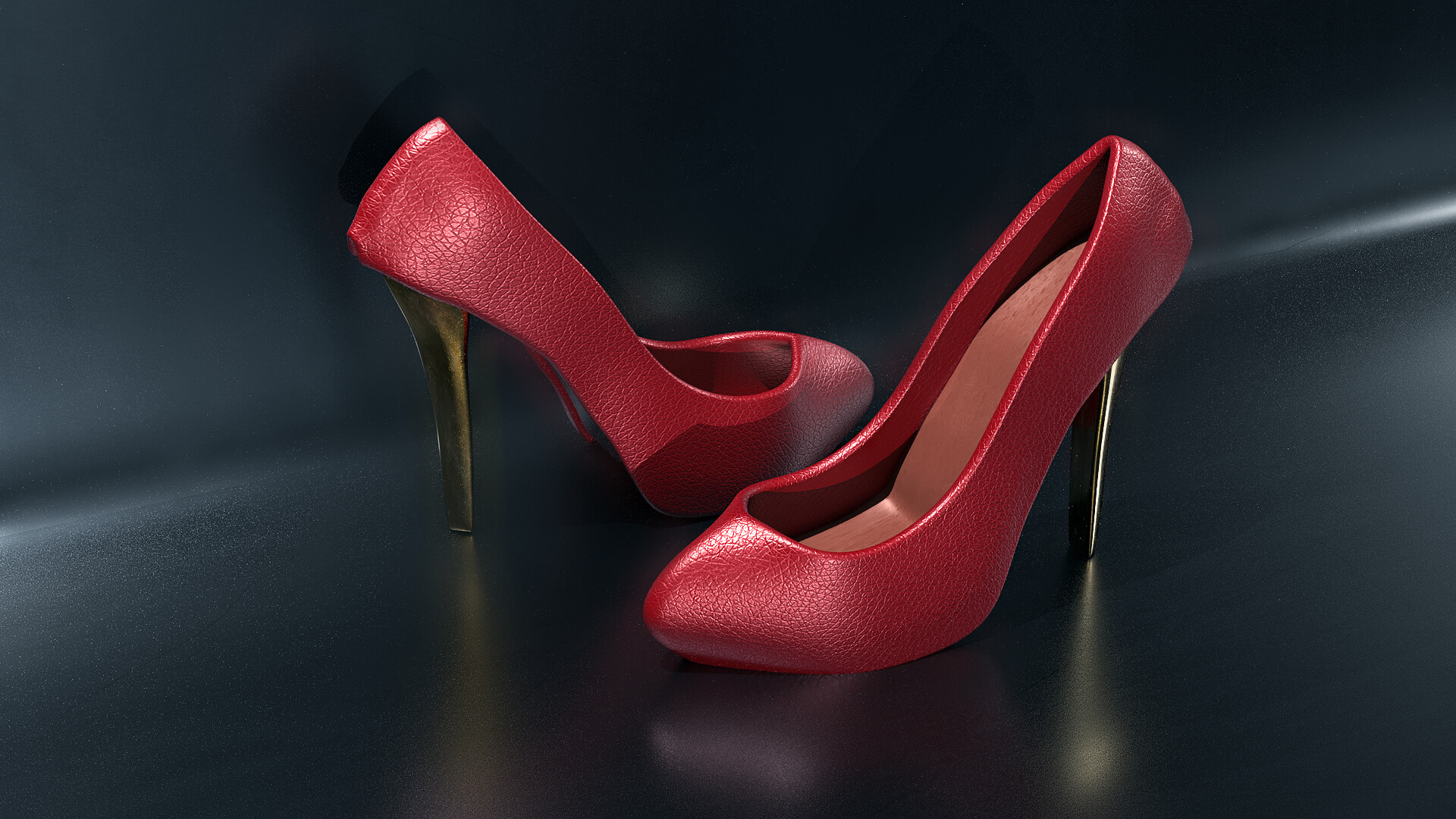 Women Letter Shoes Red - 3D Model by mu87