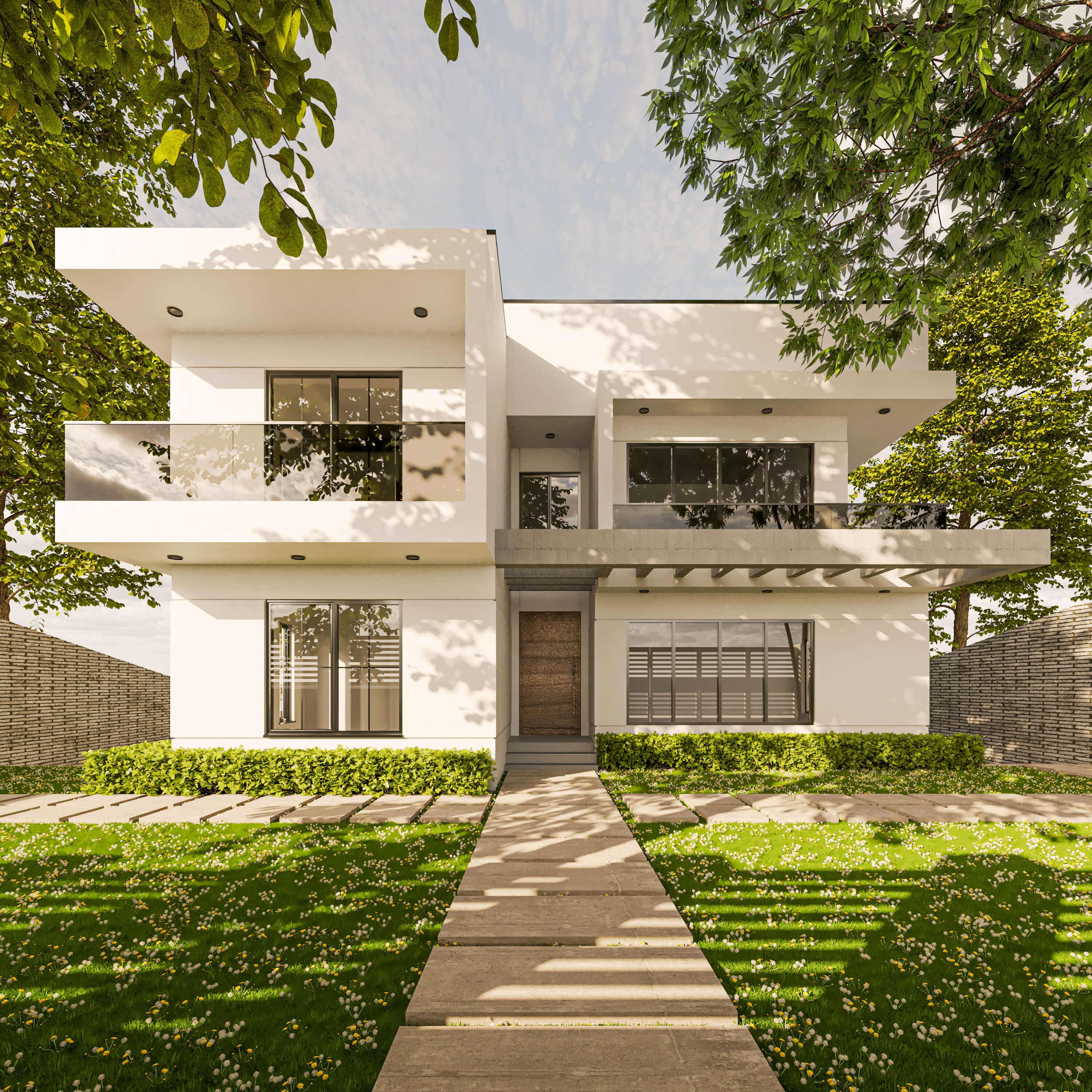 Modern house exterior render 3D Render by Mudif Memor