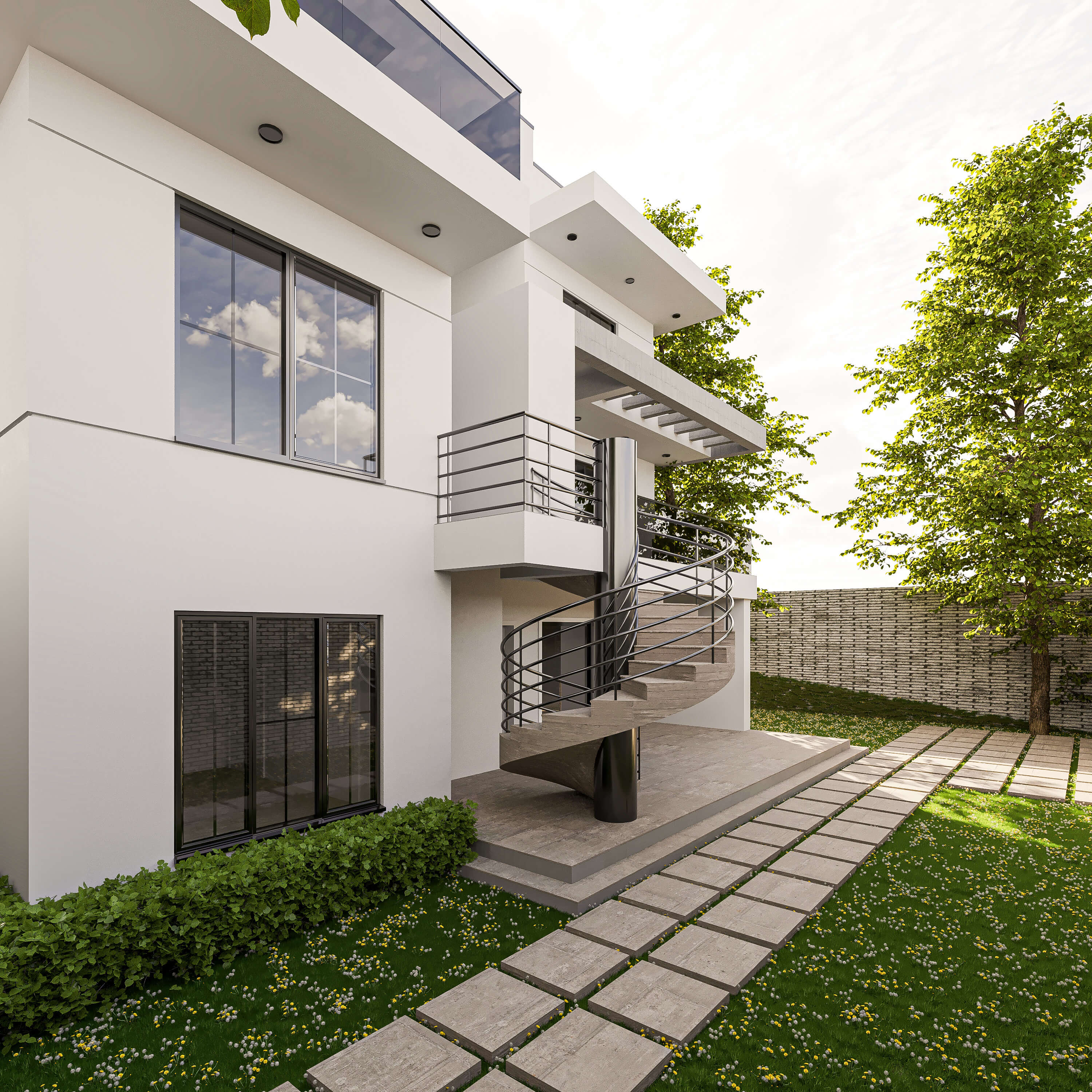 Modern house exterior render 3D Render by Mudif Memor