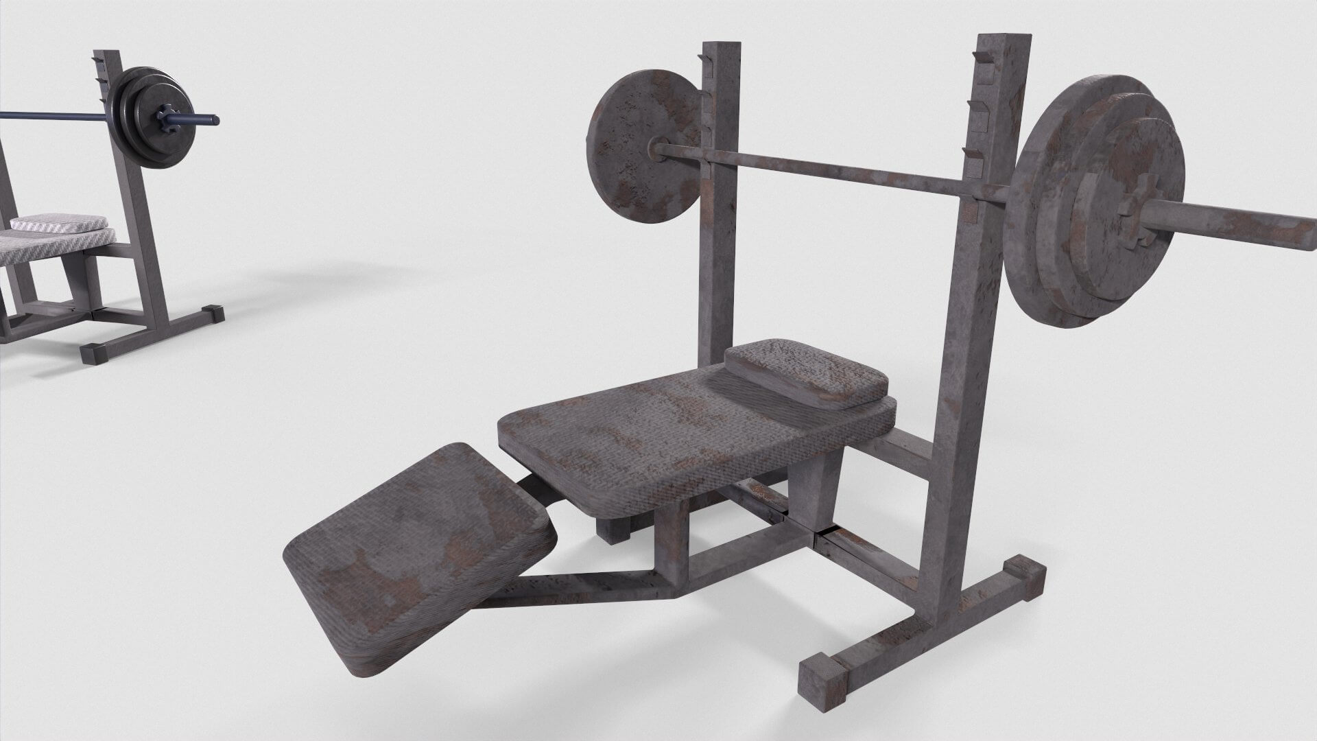Bench Press - Rusty and Normal 3D Model by muharremadk