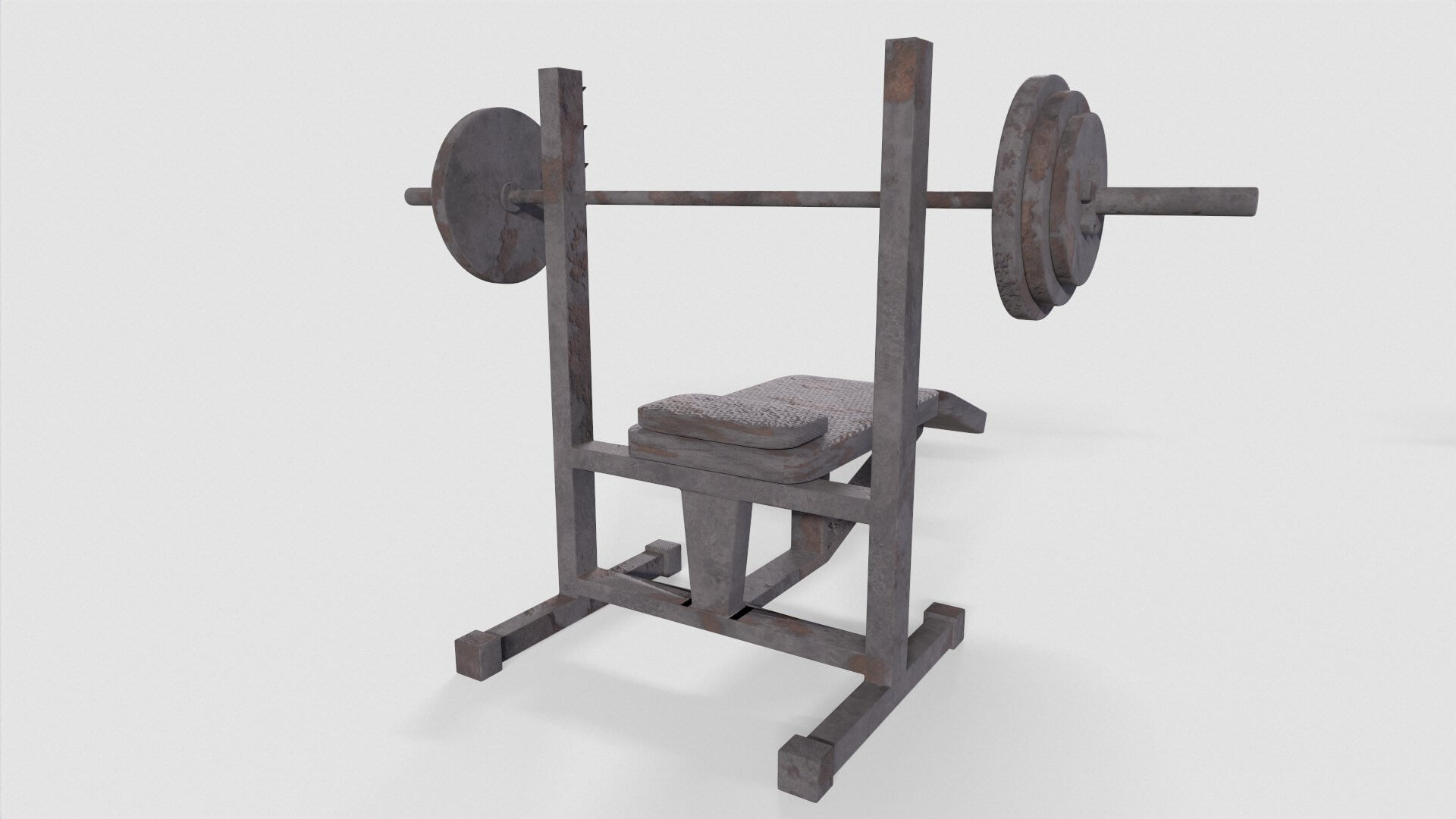 Bench Press - Rusty and Normal 3D Model by muharremadk