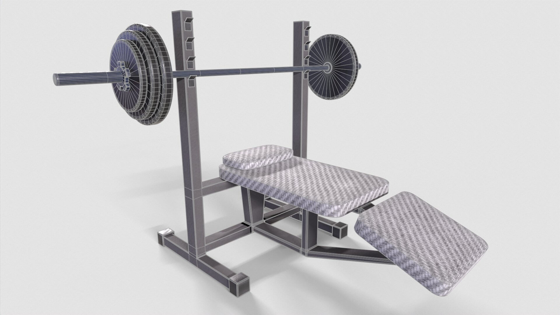 Bench Press - Rusty and Normal 3D Model by muharremadk