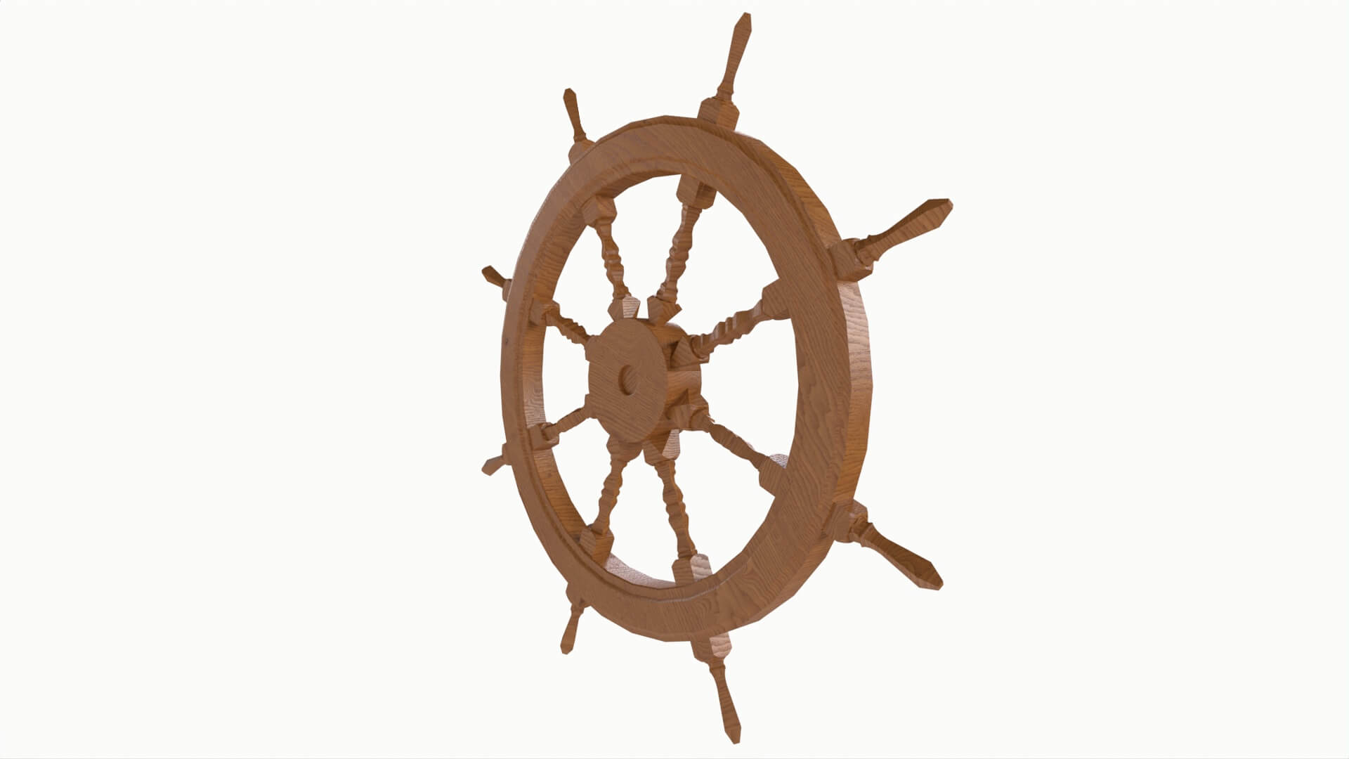 Wooden Ship Wheel - 3D Model by muharremadk