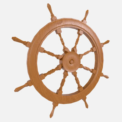Wooden Ship Wheel - 3D Model by muharremadk