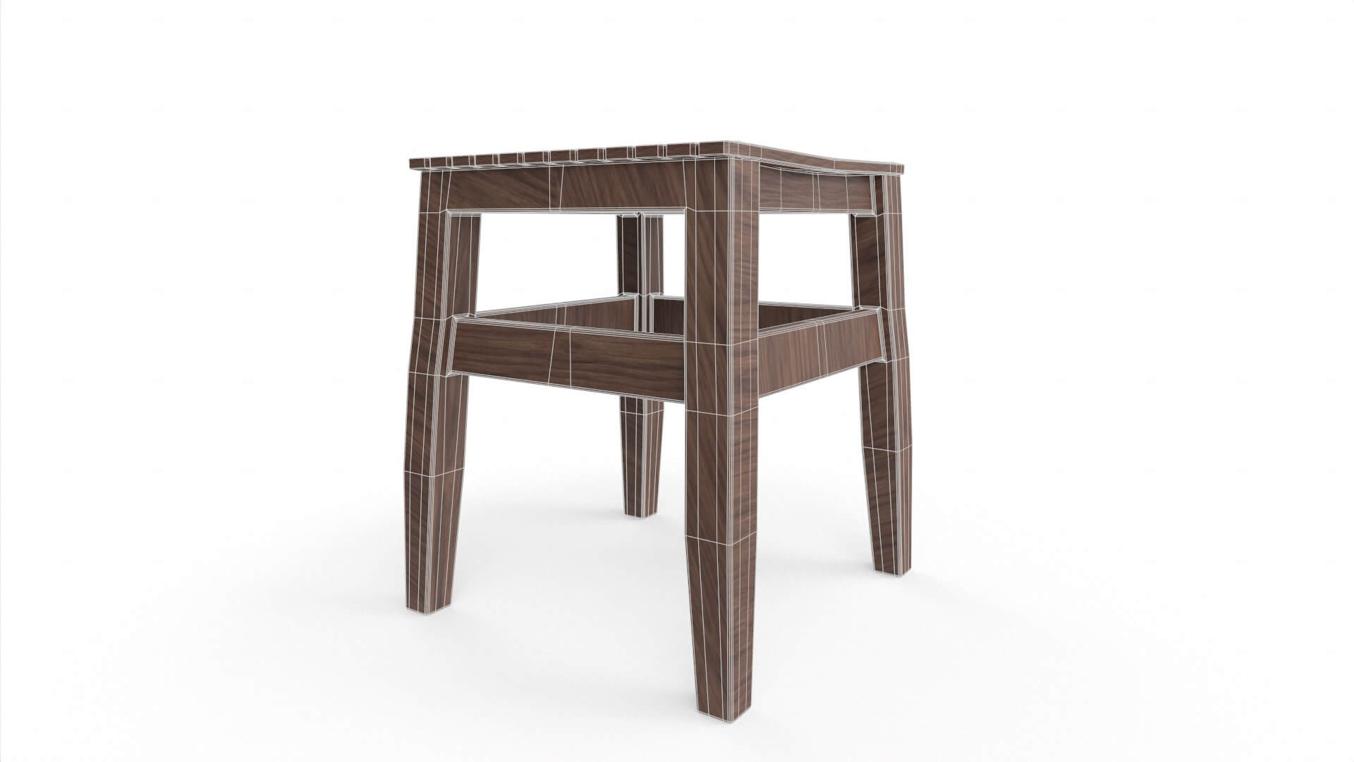 Wooden Stool - 3D Model by muharremadk