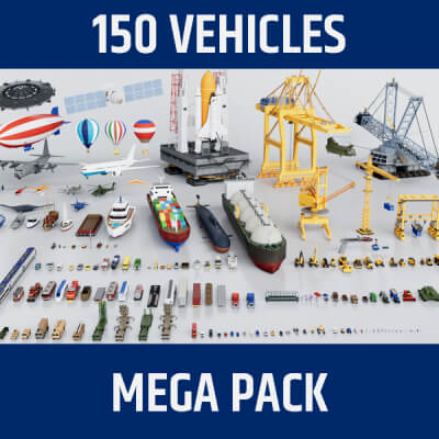 150 Vehicles Mega Pack Collection - Game Ready 3D Model by multimedia4d