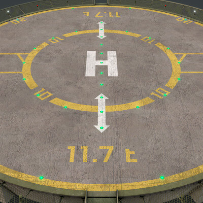 USBP Helipad Concrete 4 Stairs - 3D Model by Murica