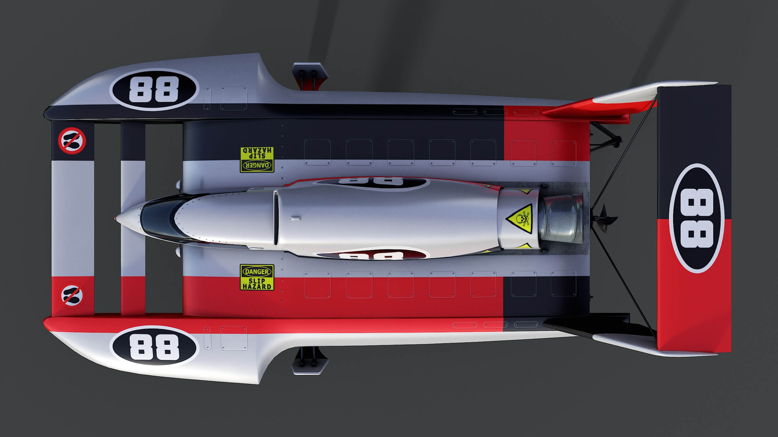 Hydroplane Racing Boat Number 88 - 3D Model by Murica