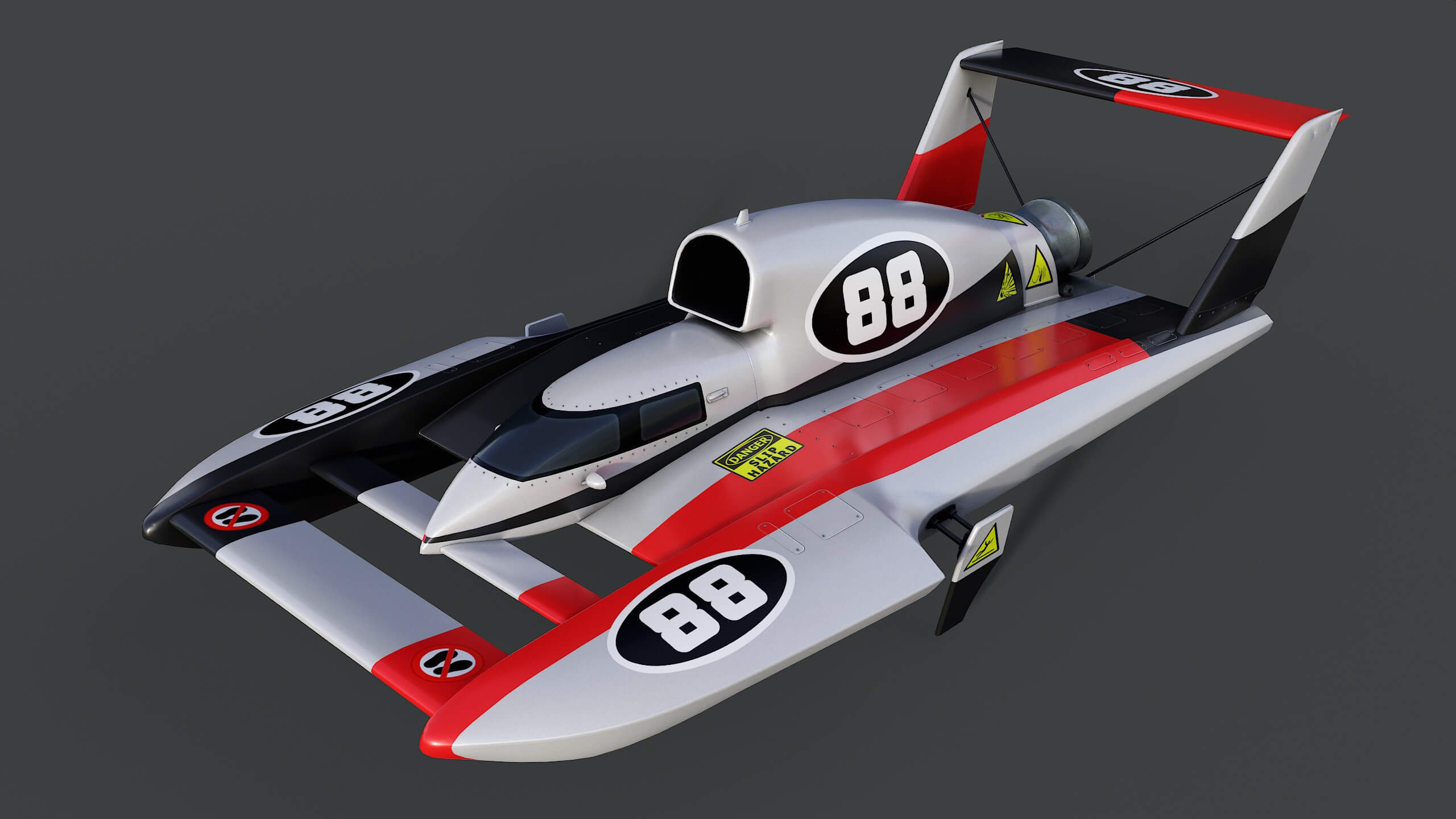 Hydroplane Racing Boat Number 88 - 3D Model by Murica