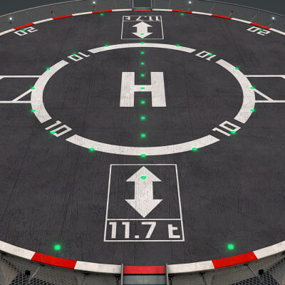 USBP Helipad Concrete 4 Stairs - 3D Model by Murica