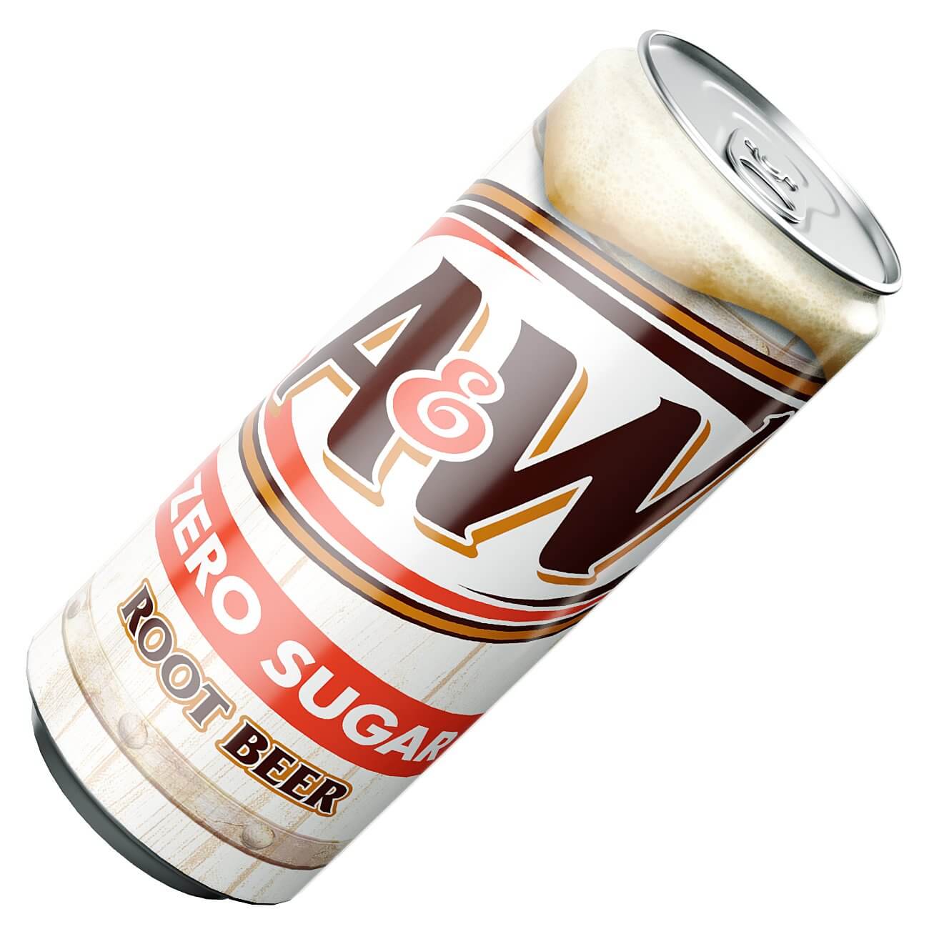 A&W Root Beer Zero 355ml Sleek - 3D Model by murtazaboyraz