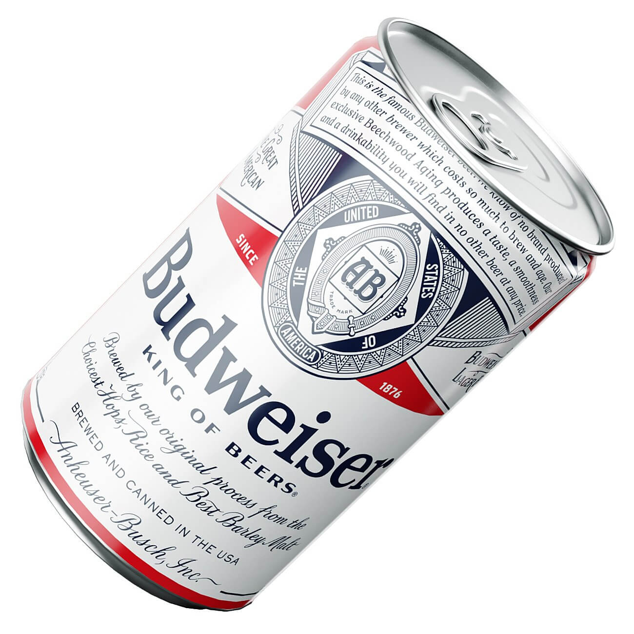 Budweiser Beer Can 187ml Slim - 3D Model by murtazaboyraz