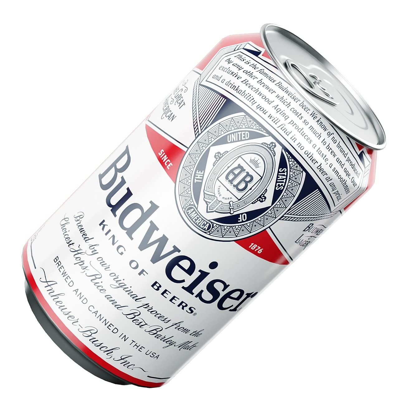 Budweiser Beer Can 355ml - 3D Model by murtazaboyraz