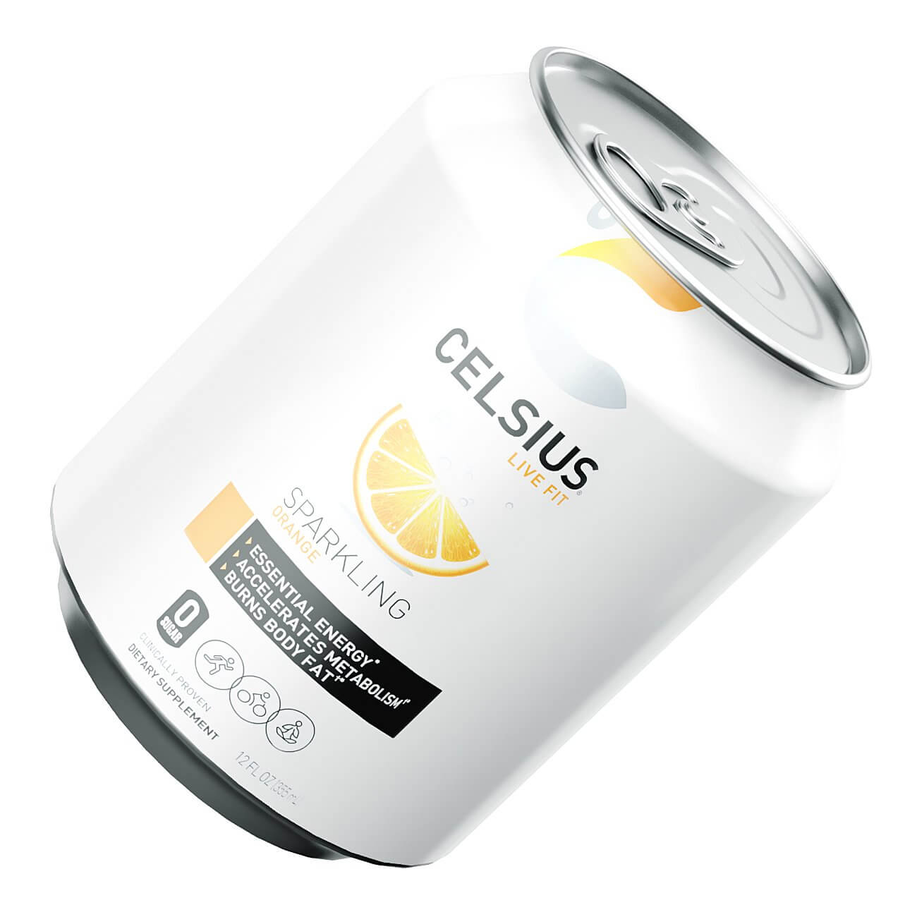 Celsius Sparkling Orange Energy Drink Can 250ml - 3D Model by murtazaboyraz