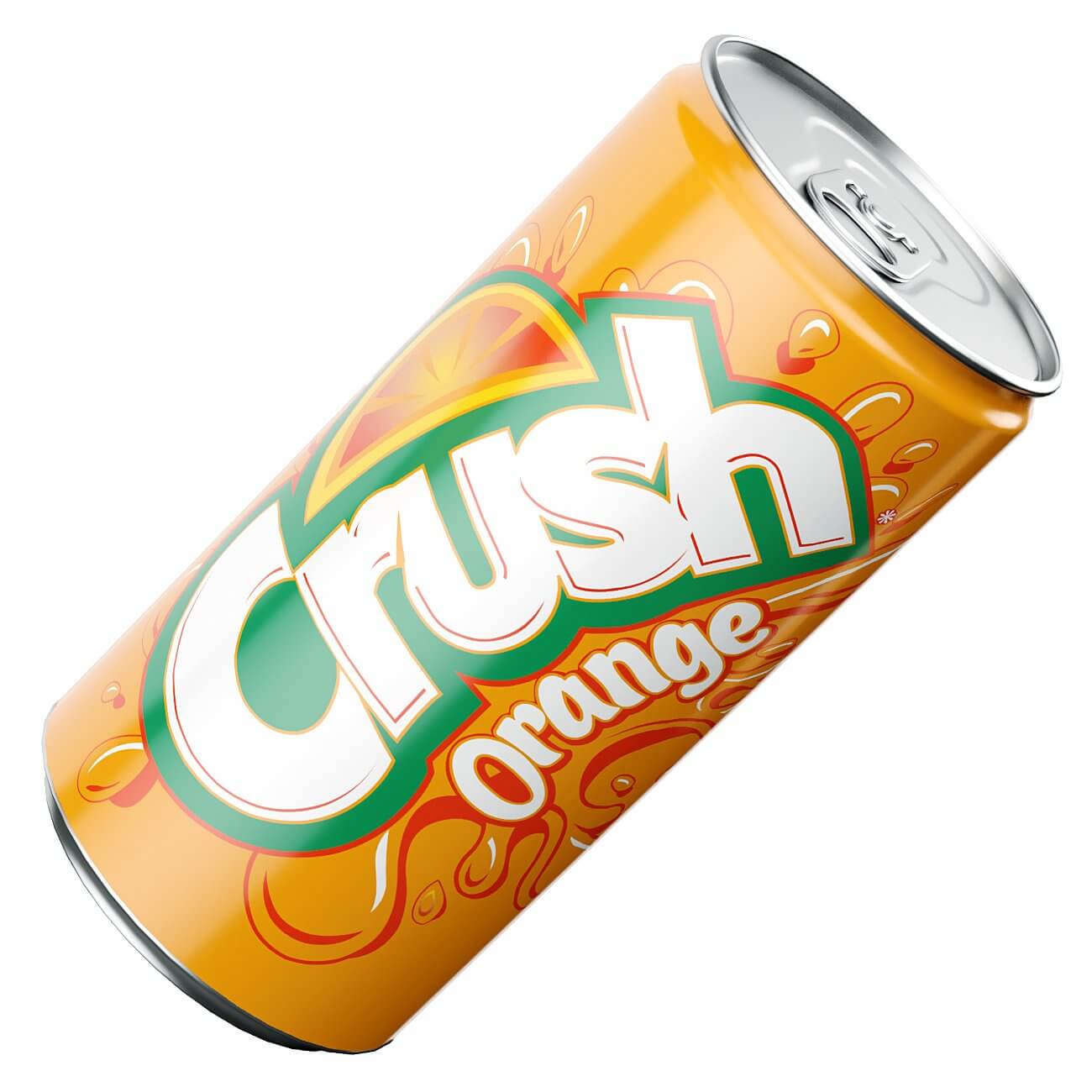 Crush Orange Soda Can 250ml Slim - 3D Model by murtazaboyraz