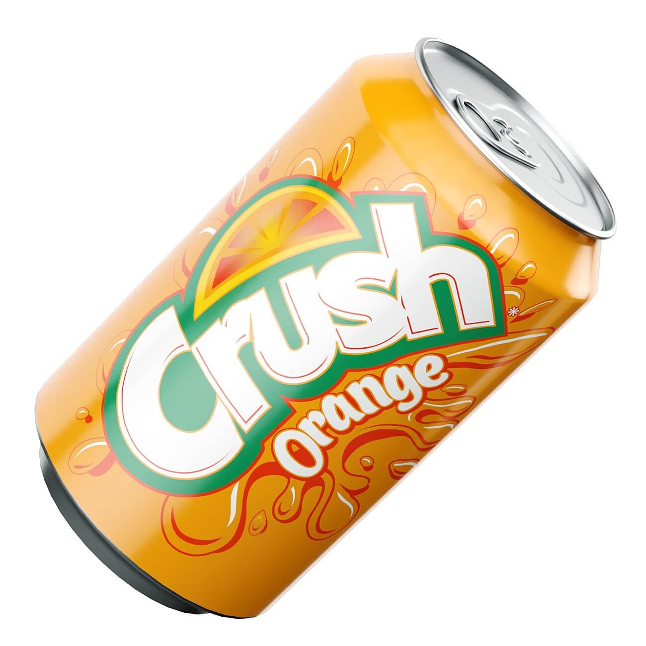 Crush Orange Soda Can 355ml - 3D Model by murtazaboyraz