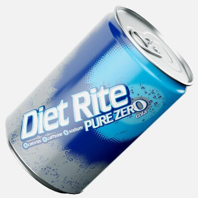 Diet Rite Pure Zero Diet Cola Soda 163ml Slim - 3D Model by murtazaboyraz