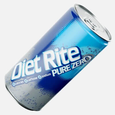 Diet Rite Pure Zero Diet Cola Soda 250ml Slim - 3D Model by murtazaboyraz