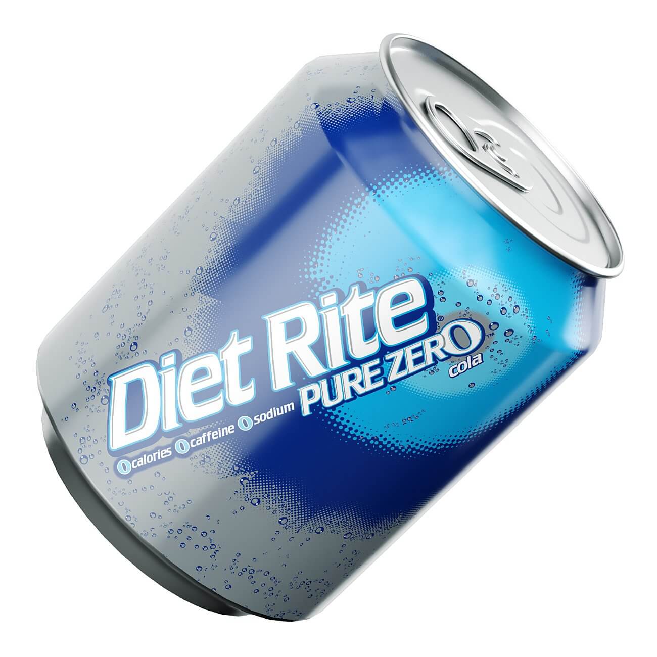 Diet Rite Pure Zero Diet Cola Soda 250ml - 3D Model by murtazaboyraz