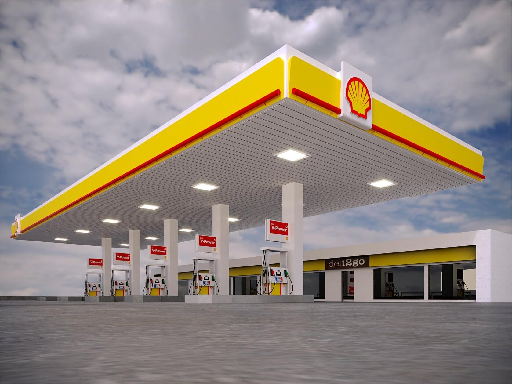 Gas Station Shell - 3D Model by murtazaboyraz