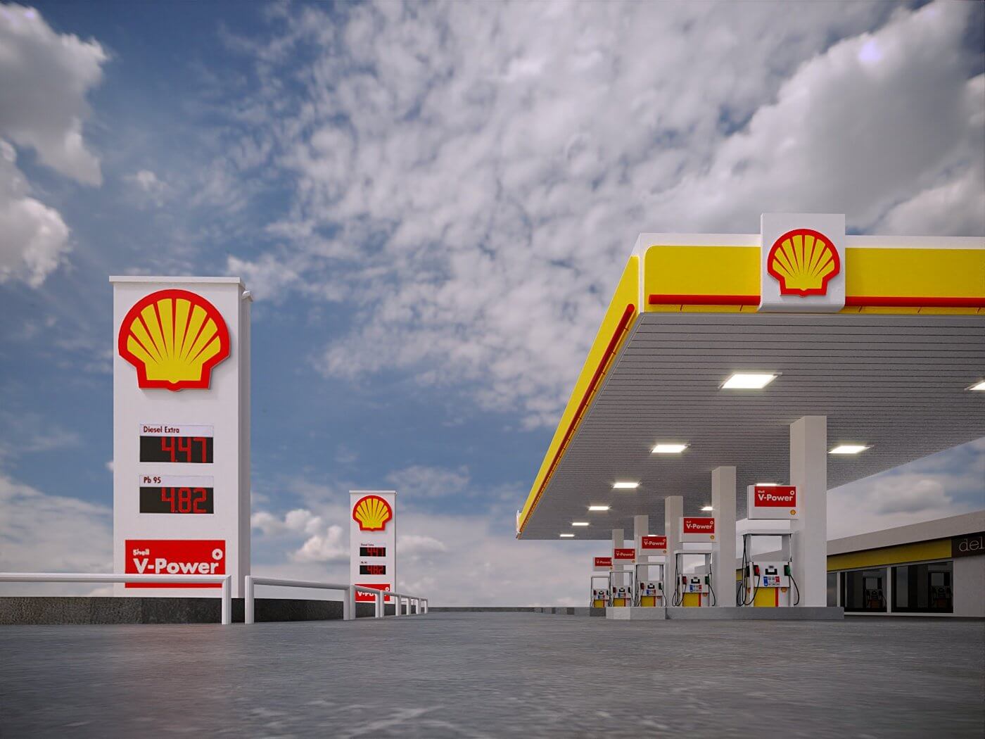 Gas Station Shell - 3D Model by murtazaboyraz