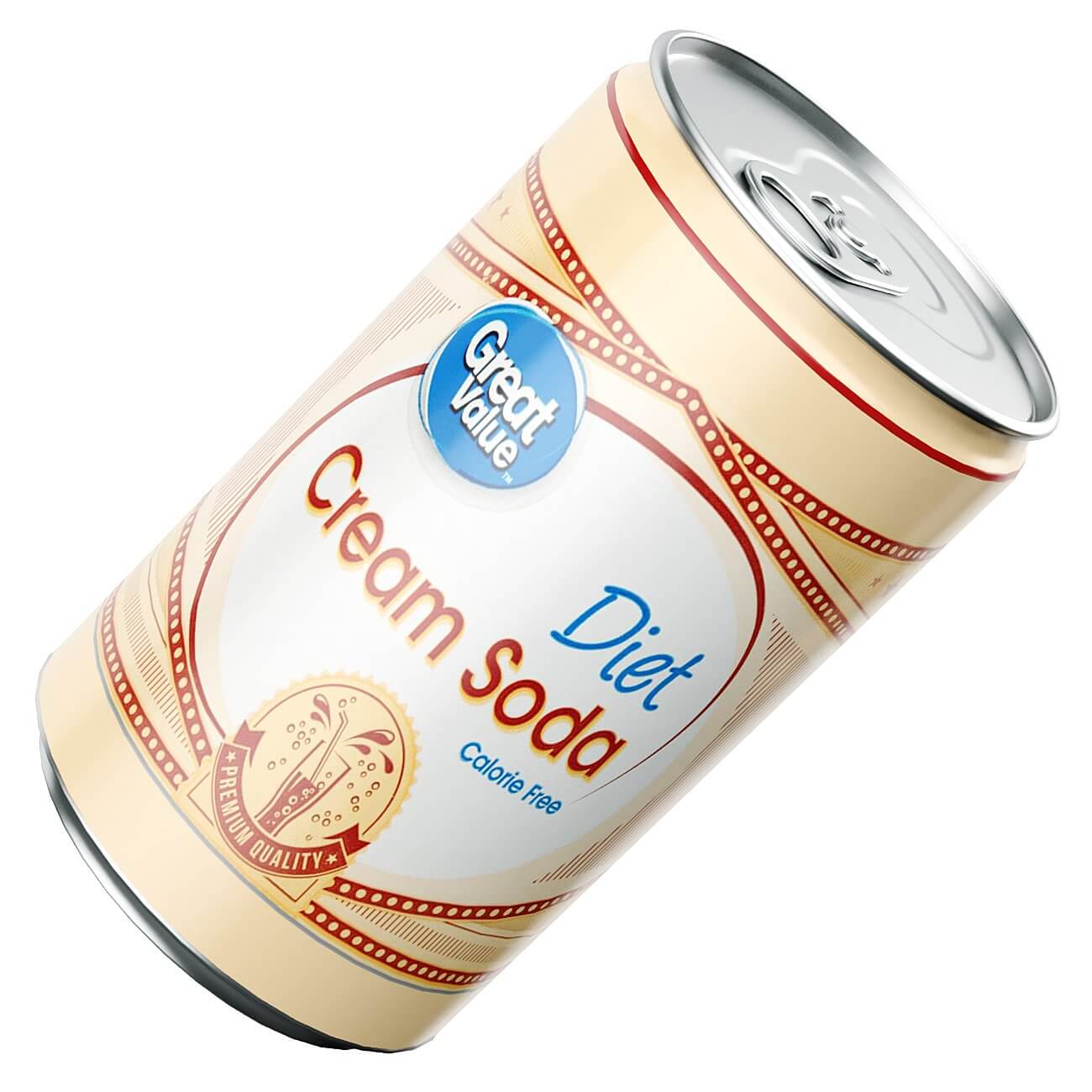 Great Value Cream Soda Can 187ml Slim - 3D Model by murtazaboyraz