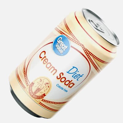 Great Value Cream Soda Can 355ml - 3D Model by murtazaboyraz