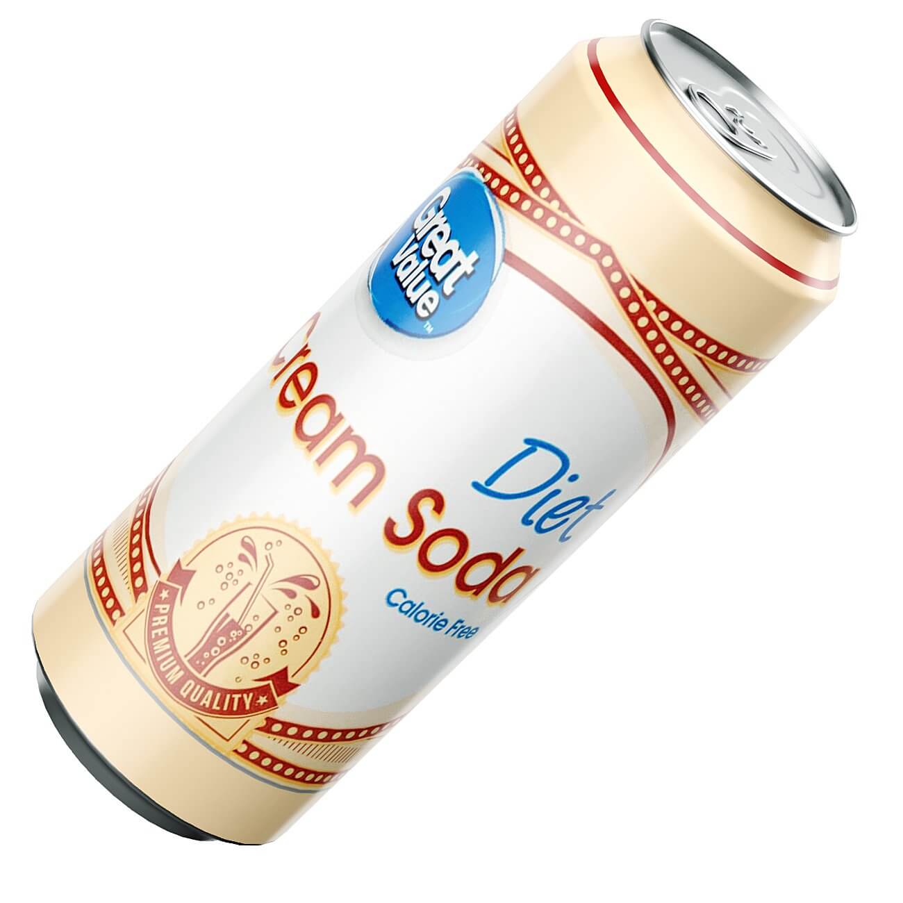 Great Value Cream Soda Can 568ml - 3D Model by murtazaboyraz