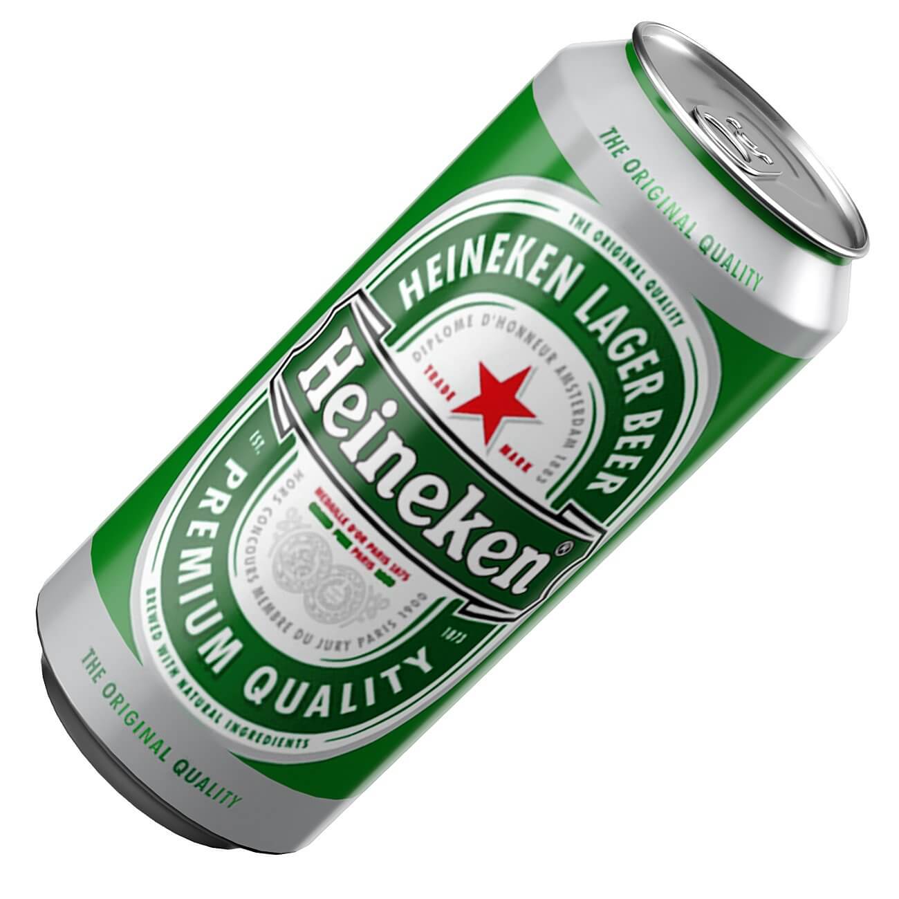 Heineken Beer Can 500ml - 3D Model by murtazaboyraz