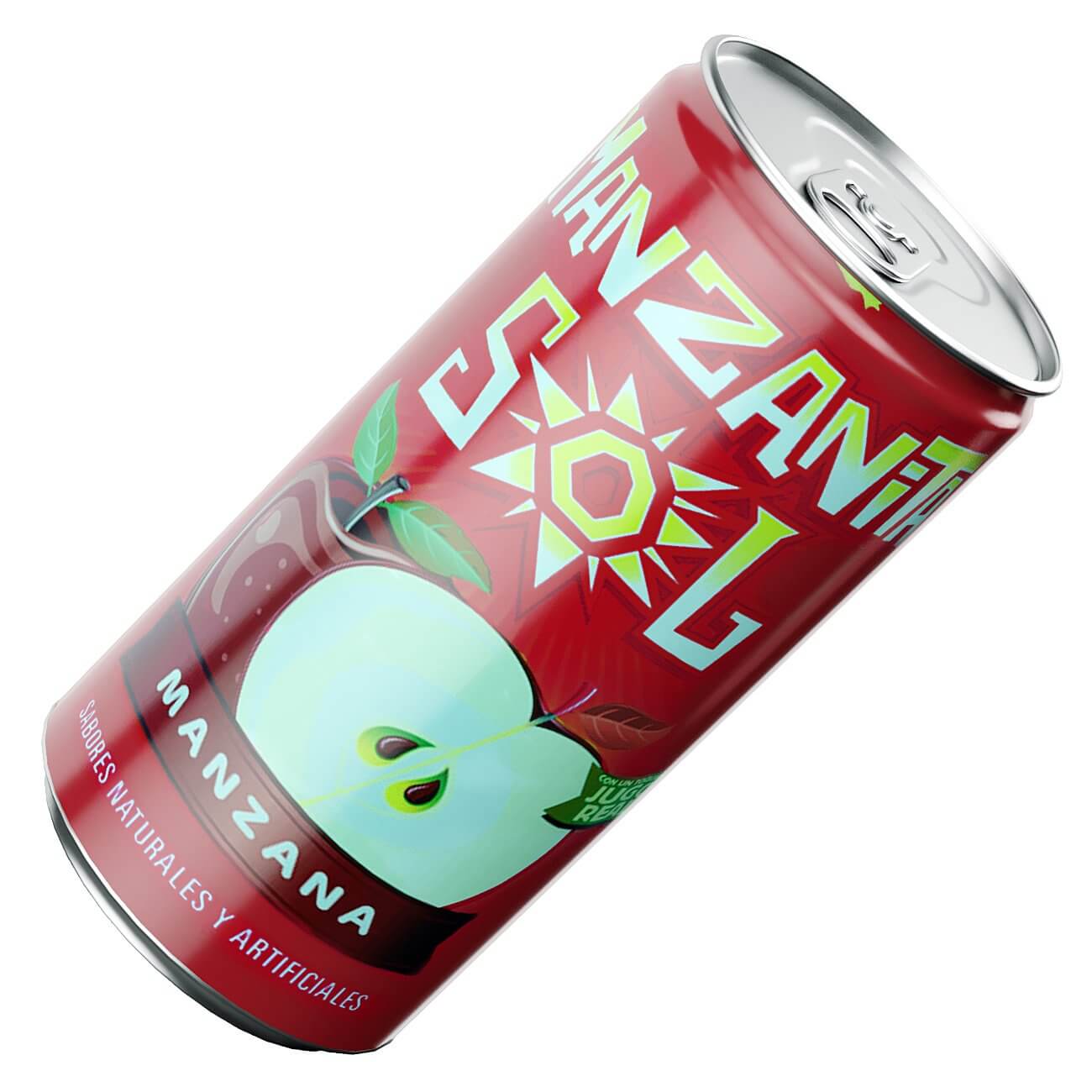 Manzanita Sol Apple Flavored Soda Can 250ml Slim - 3D Model by ...
