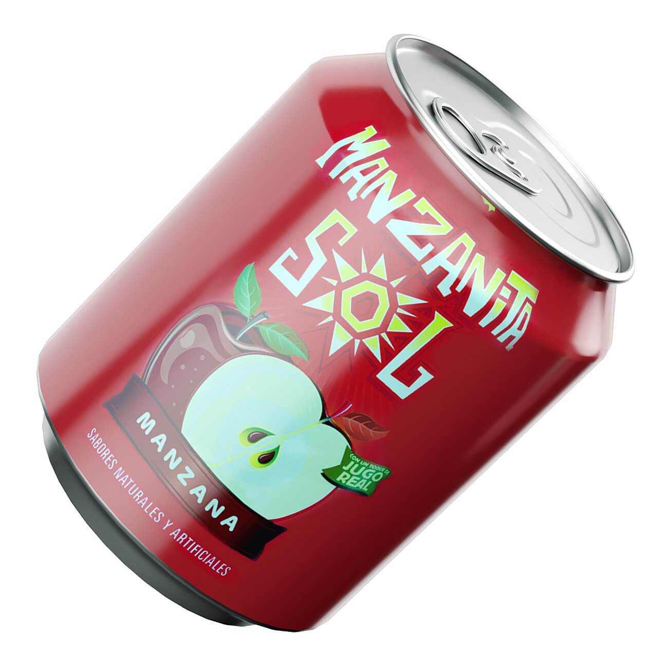 Manzanita Sol Apple Flavored Soda Can 250ml - 3D Model by murtazaboyraz