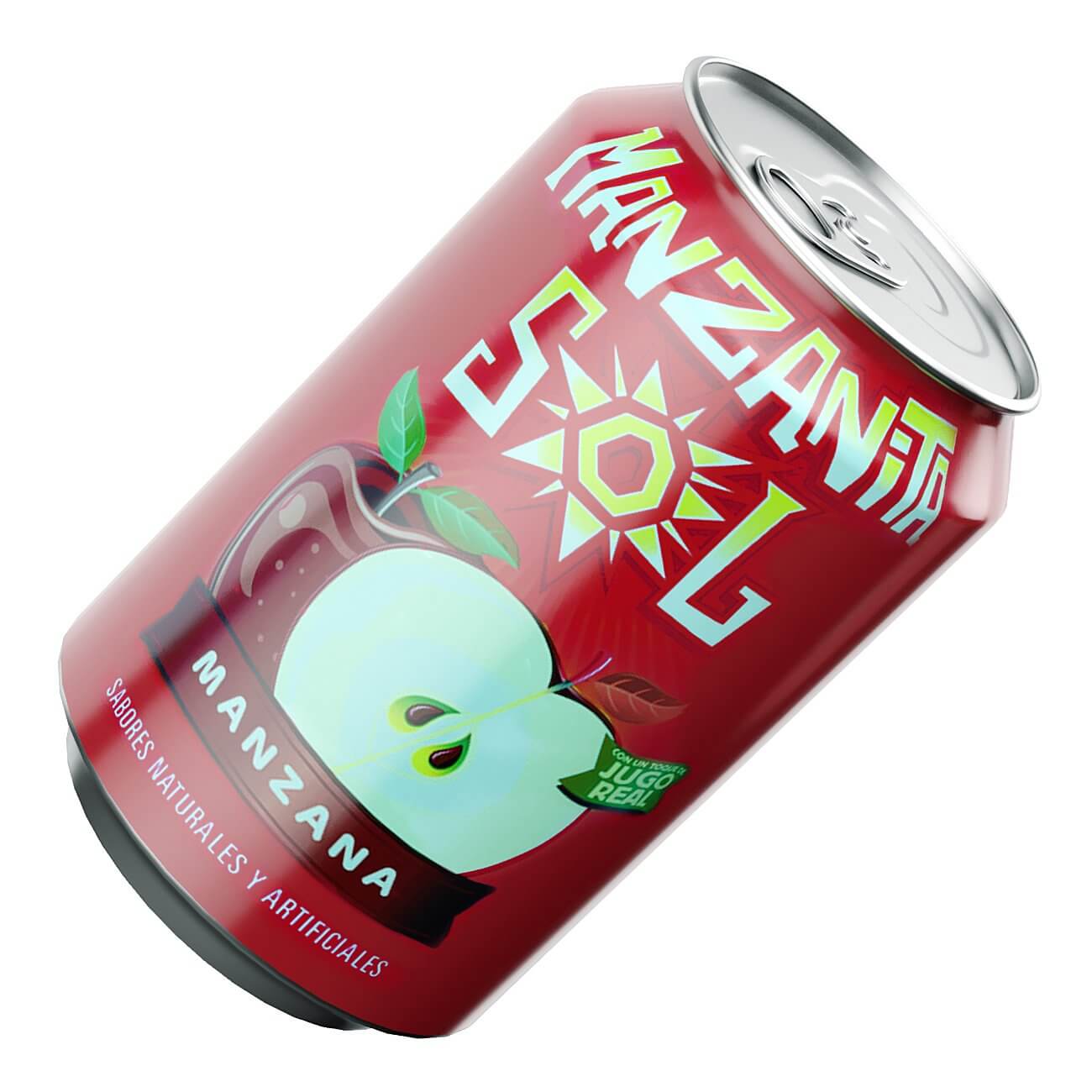 Manzanita Sol Apple Flavored Soda Can 330ml - 3D Model by murtazaboyraz