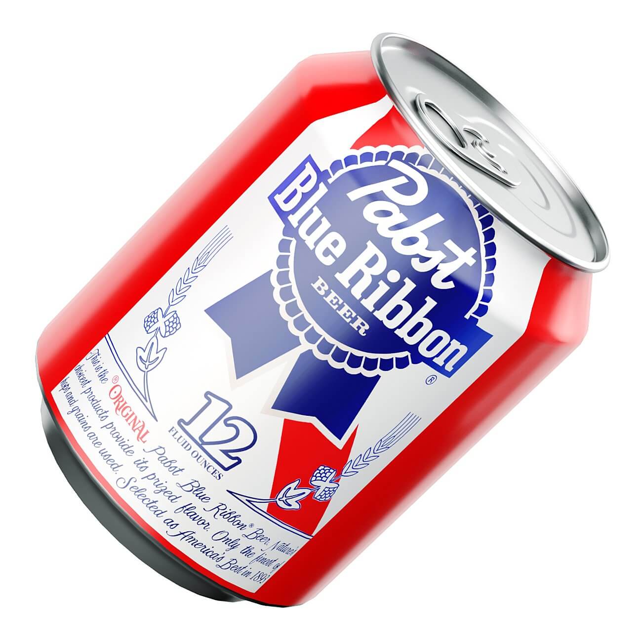 Pabst Blue Ribbon Blue Ribbon Lager Can 250ml - 3D Model by murtazaboyraz