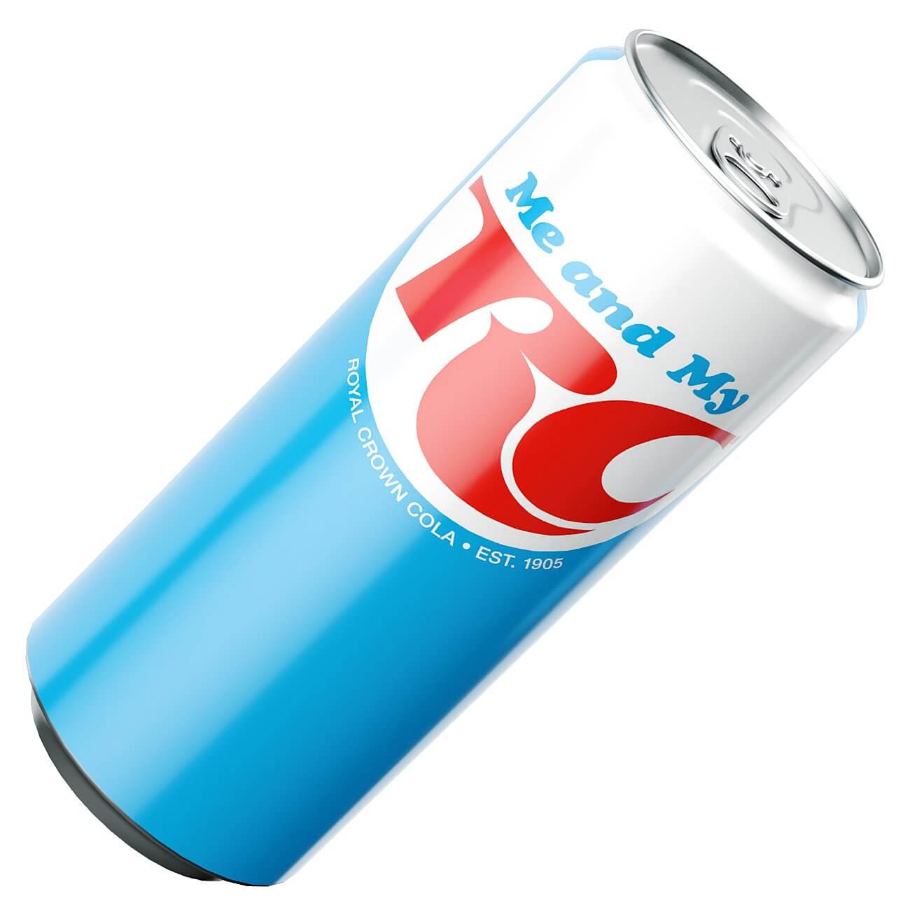 RC Cola Royal Crown Cola Soda Can 355ml Sleek - 3D Model by murtazaboyraz