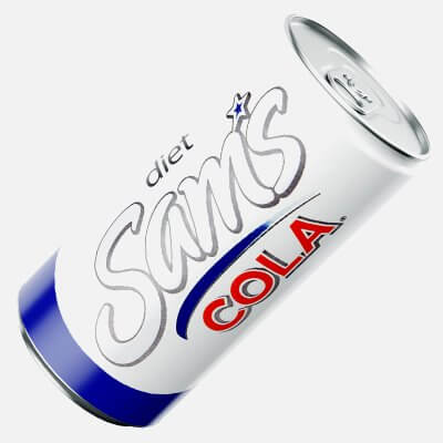Sams Cola Diet Soda Can 250ml Slim - 3D Model by murtazaboyraz