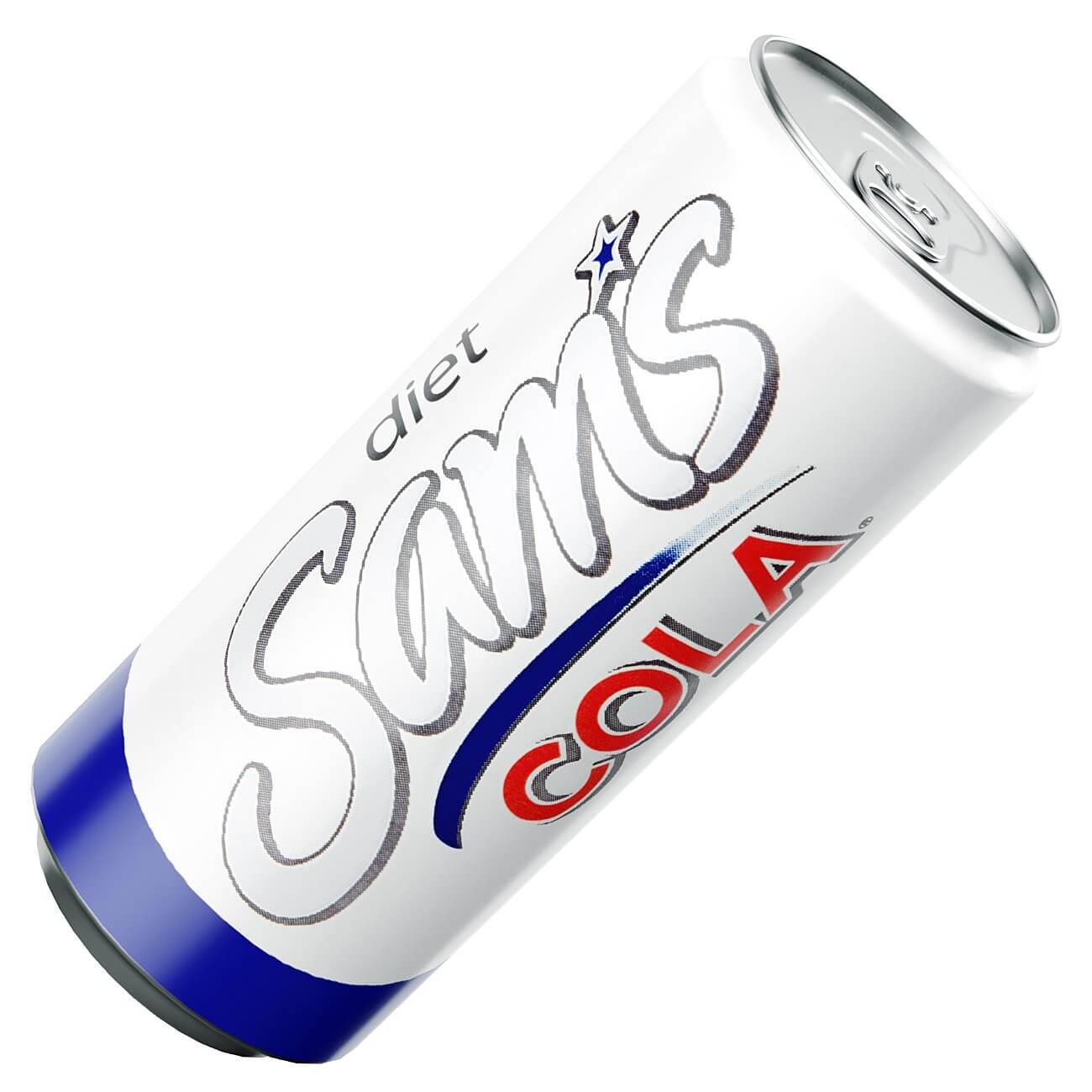 Sams Cola Diet Soda Can 355ml Sleek - 3D Model by murtazaboyraz