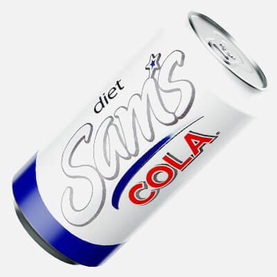 Sams Cola Diet Soda Can 440ml - 3D Model by murtazaboyraz
