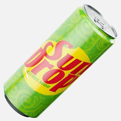 Sun Drop Citrus Soda Can 355ml Sleek - 3D Model by murtazaboyraz