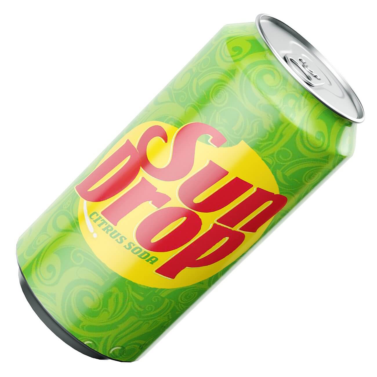 Sun Drop Citrus Soda Can 440ml - 3D Model by murtazaboyraz