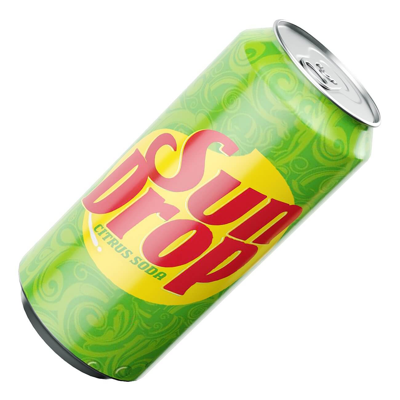 Sun Drop Citrus Soda Can 473ml - 3D Model by murtazaboyraz