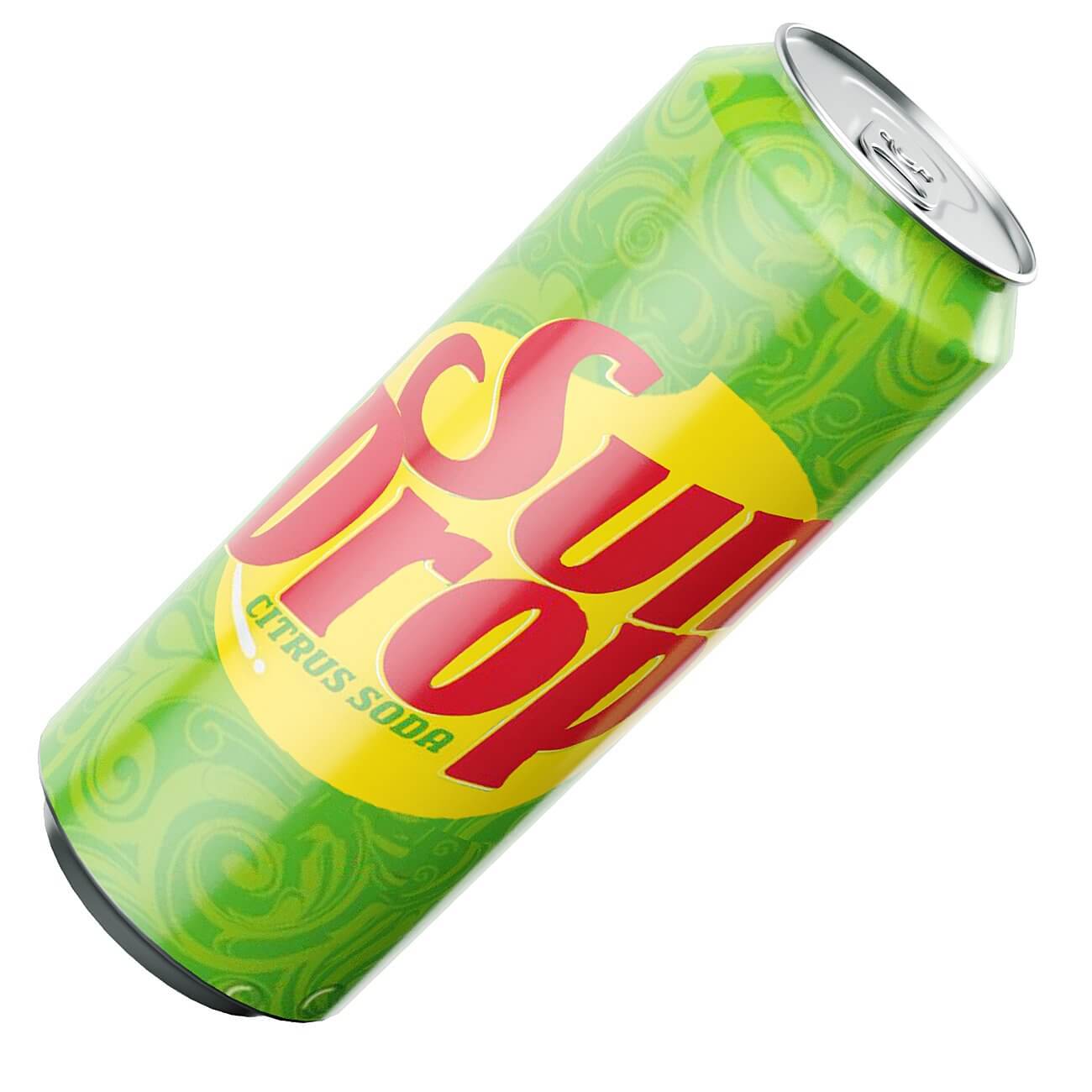Sun Drop Citrus Soda Can 568ml - 3D Model by murtazaboyraz