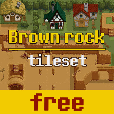 Brown Rock Tileset - Top-Down 32X32 Pixel-Art Free 2D Game Asset by ...